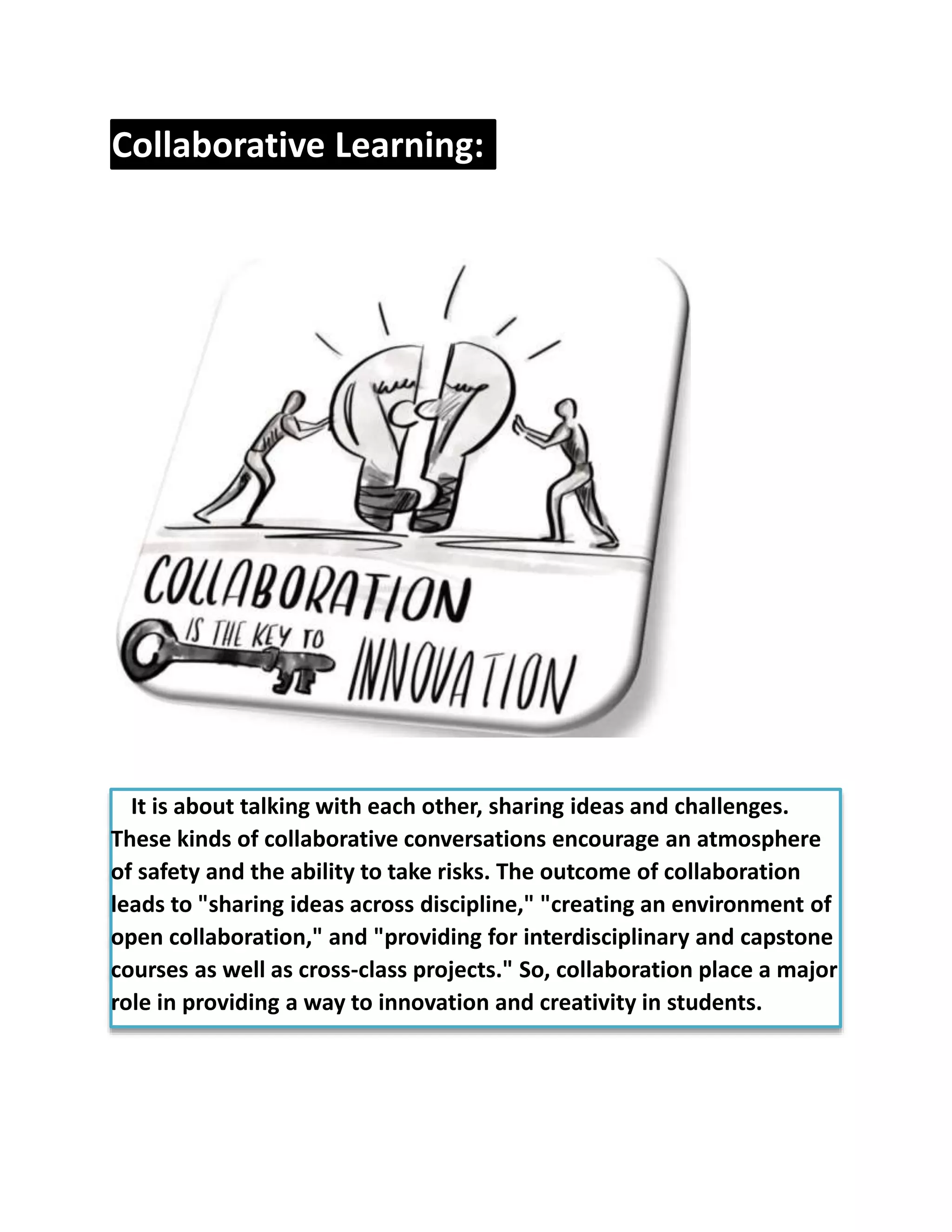 Innovation and Creativity in students active learning risk taking ...