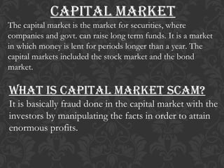 Harshad mehta capital market scam | PPT