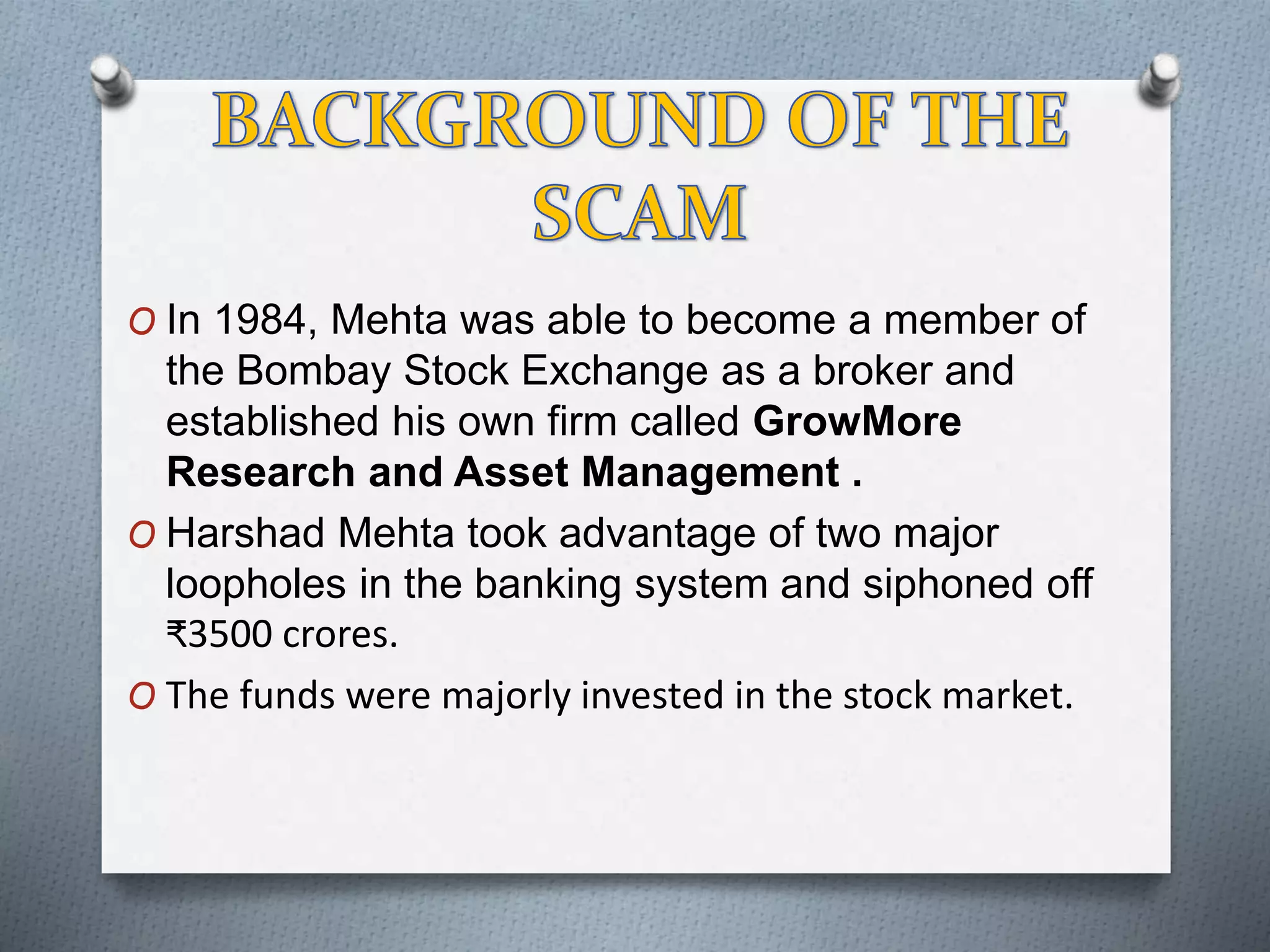 Harshad mehta scam (1992) | PPTX