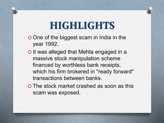 Harshad mehta scam (1992) | PPTX