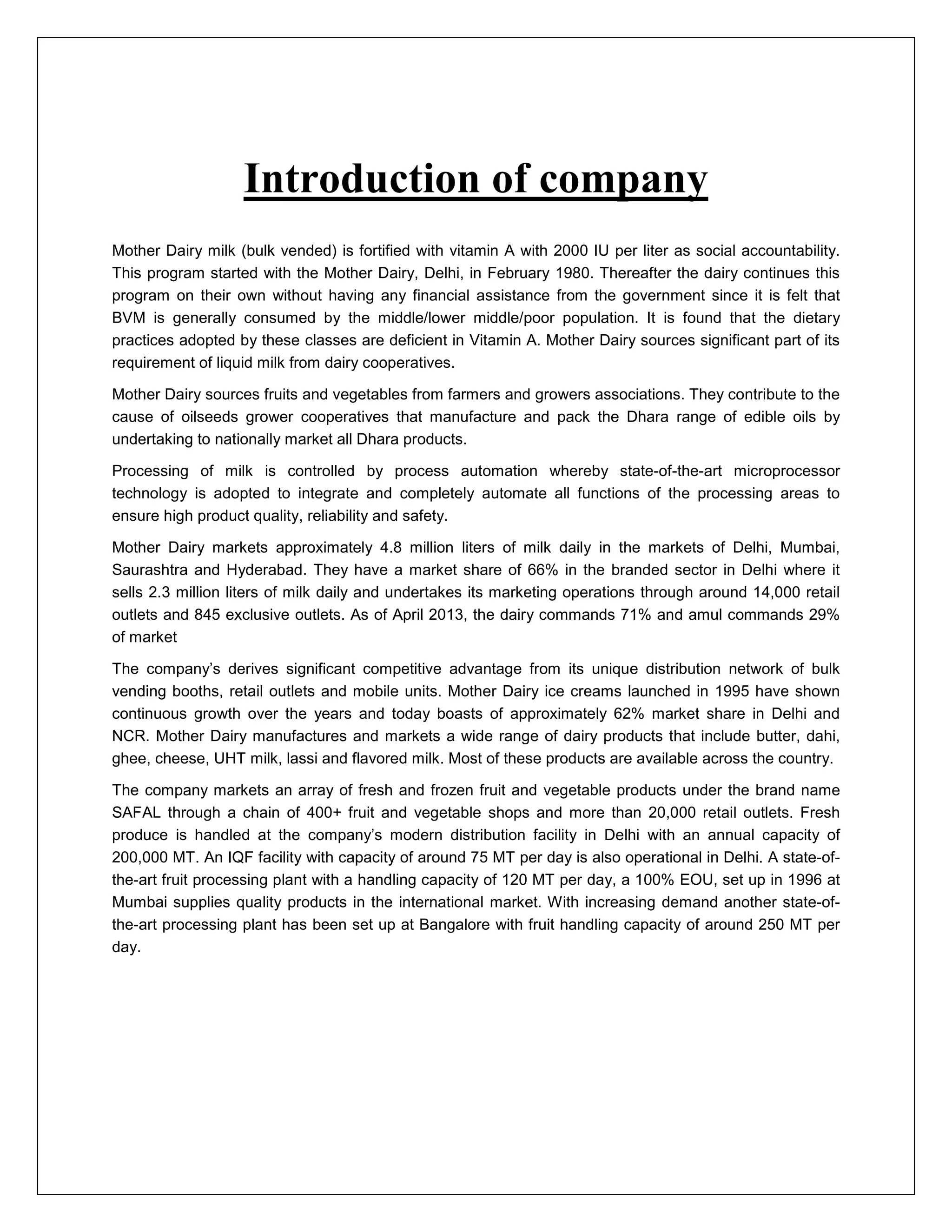 Harshad sales agency mother dairy | PDF