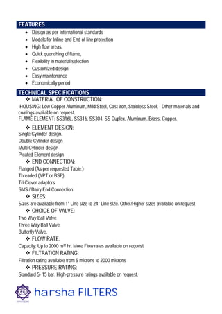 Harsha filters catalog | PDF