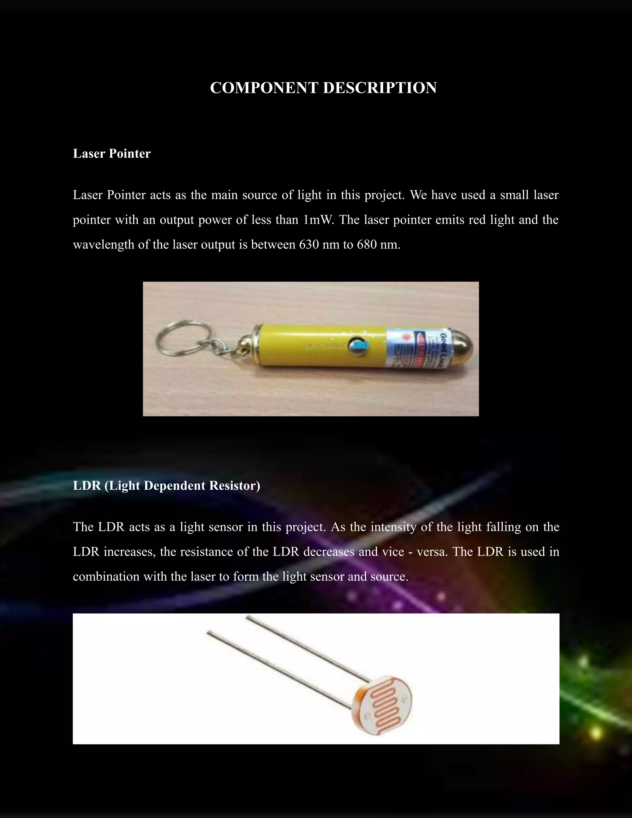 laser light security system using camera | PPT