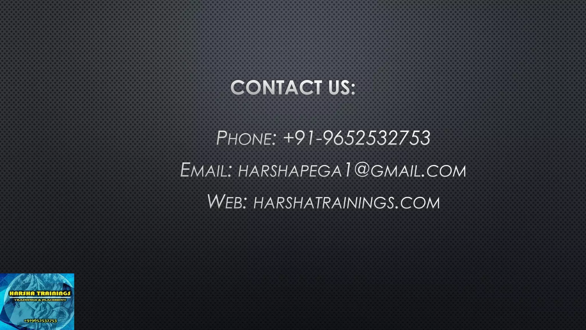 Harsha trainings.pptx | PPT