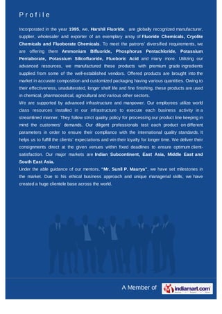 Harshil Fluoride, Vapi, Stannous Fluoride | PDF | Chemistry | Science