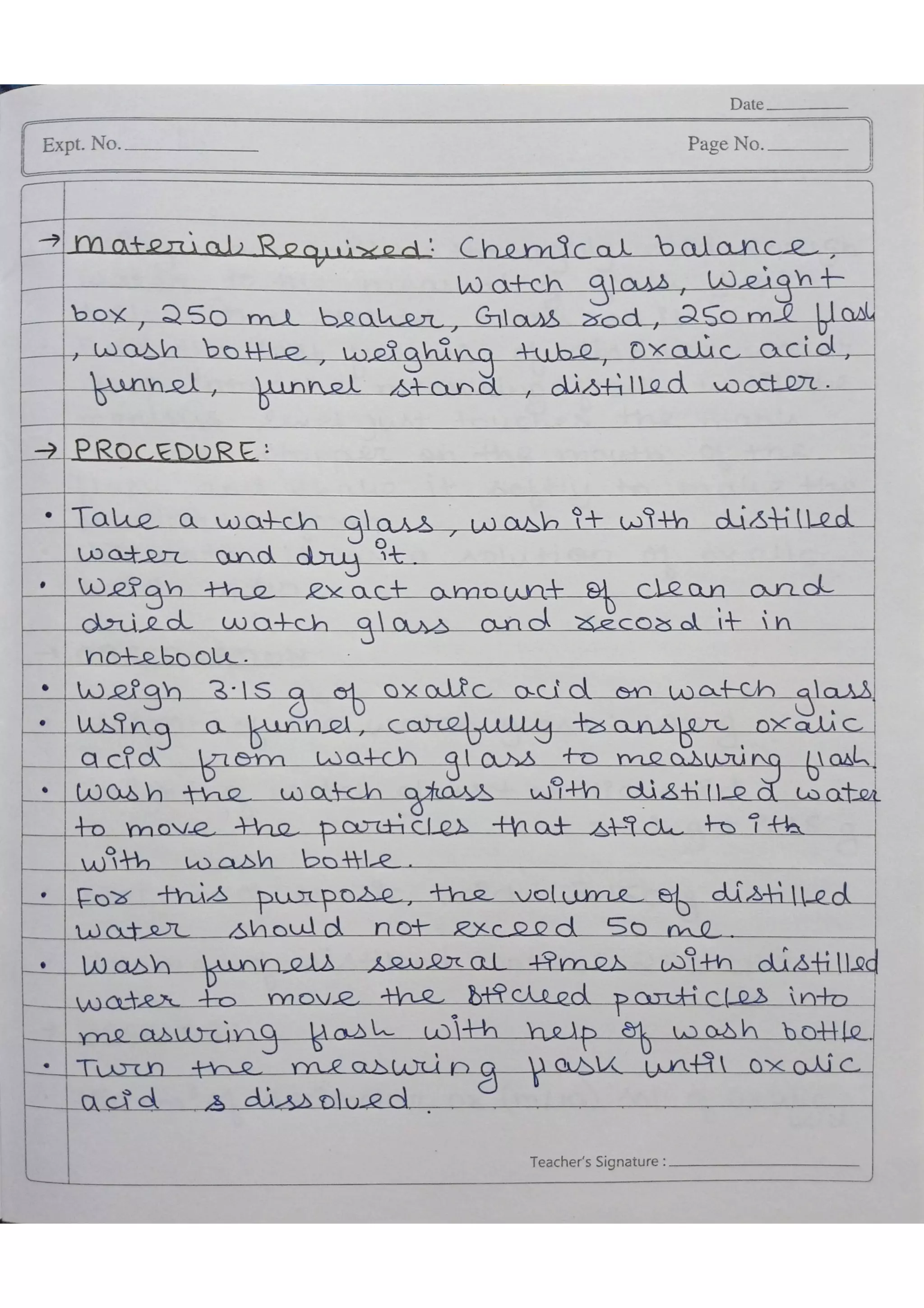 Class 11 Chemistry Practical File 2021-22 with Observationsa | PDF