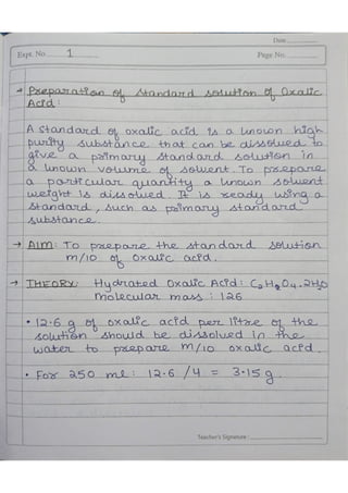 Class 11 Chemistry Practical File 2021-22 with Observationsa | PDF