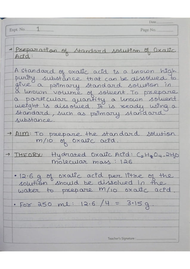 Class 11 Chemistry Practical File 2021-22 with Observationsa | PDF