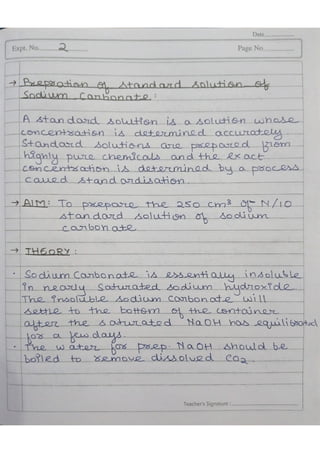 Class 11 Chemistry Practical File 2021-22 with Observationsa | PDF