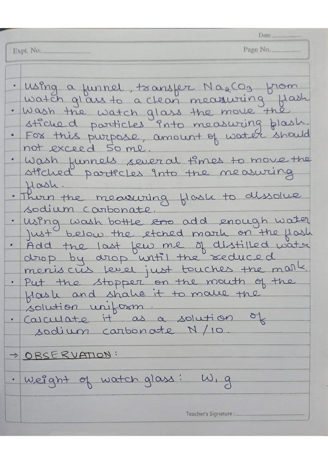 Class 11 Chemistry Practical File 2021-22 with Observationsa | PDF