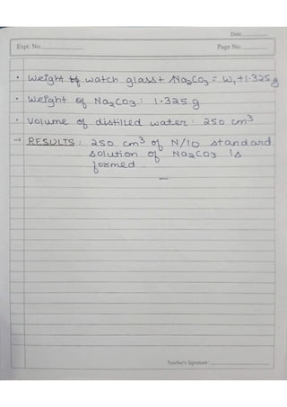 Class 11 Chemistry Practical File 2021-22 with Observationsa | PDF