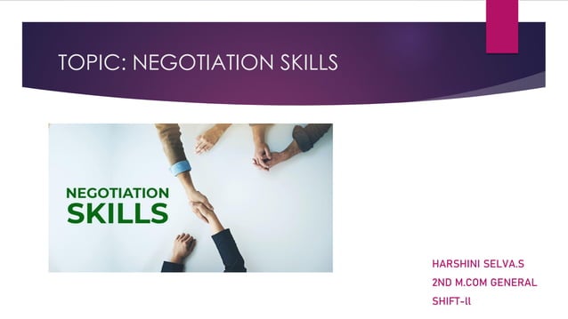 NEGOTIATION SKILLS PDF M.COM SOFT SKILLS | PDF