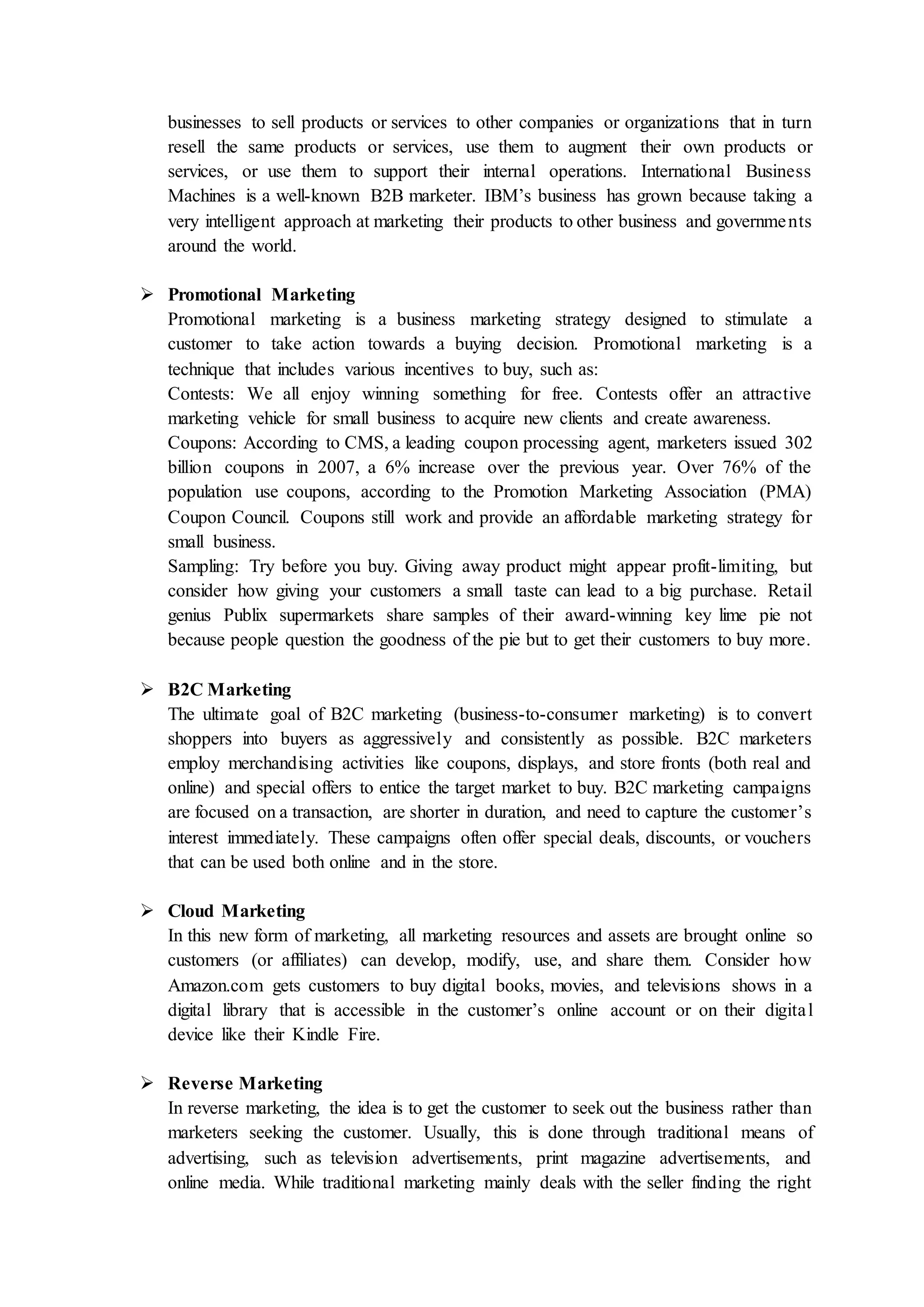 Internship project of marketing strategies analysis | DOCX