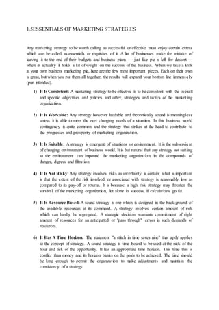 Internship project of marketing strategies analysis | DOCX