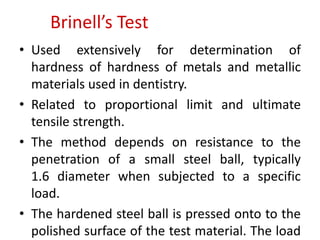 Mechanical Properties of Dental Materials | PPTX