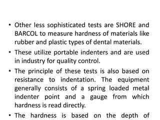 Mechanical Properties of Dental Materials | PPTX