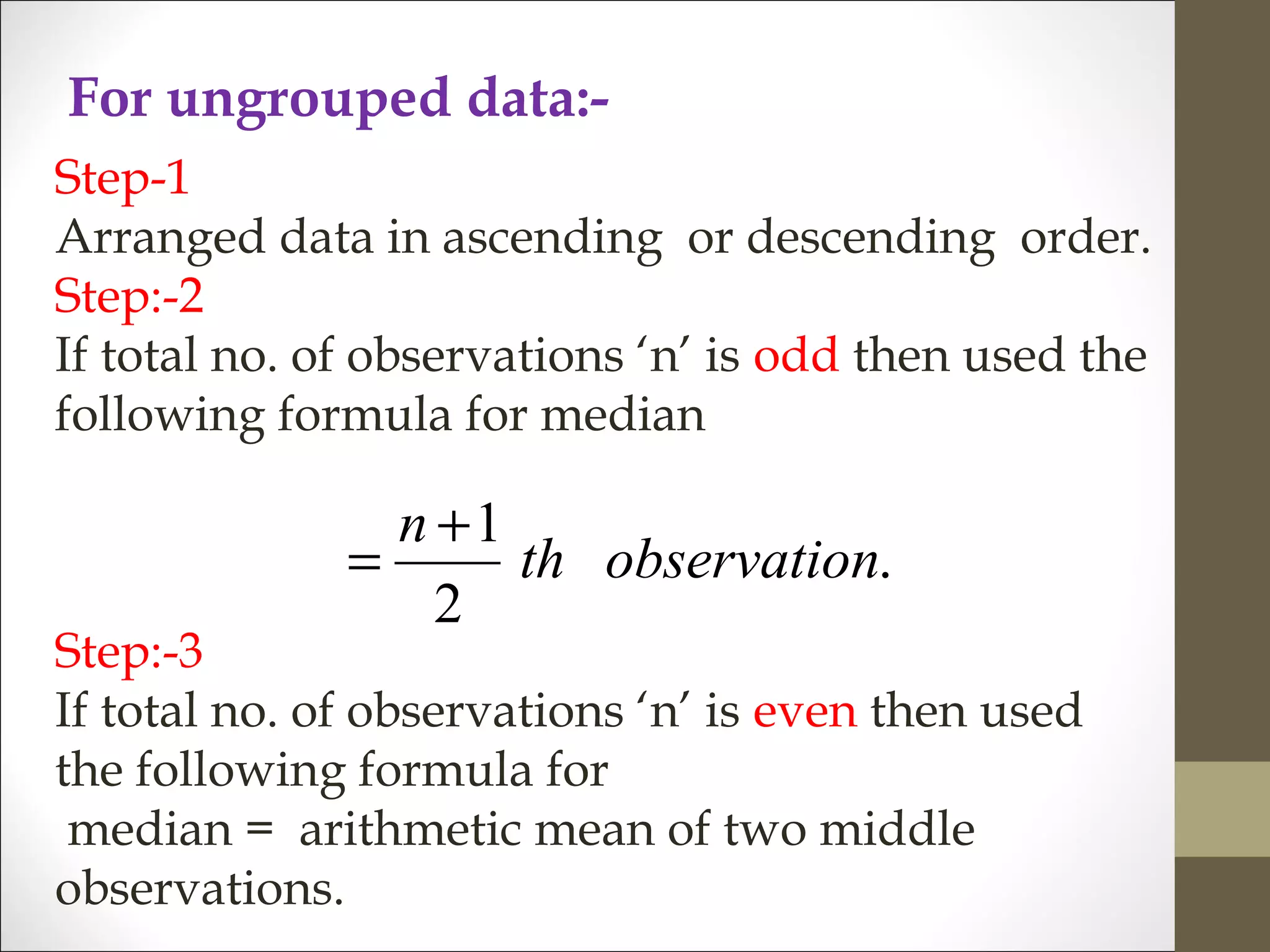 Measures of Central Tendency - Biostatstics | PPT
