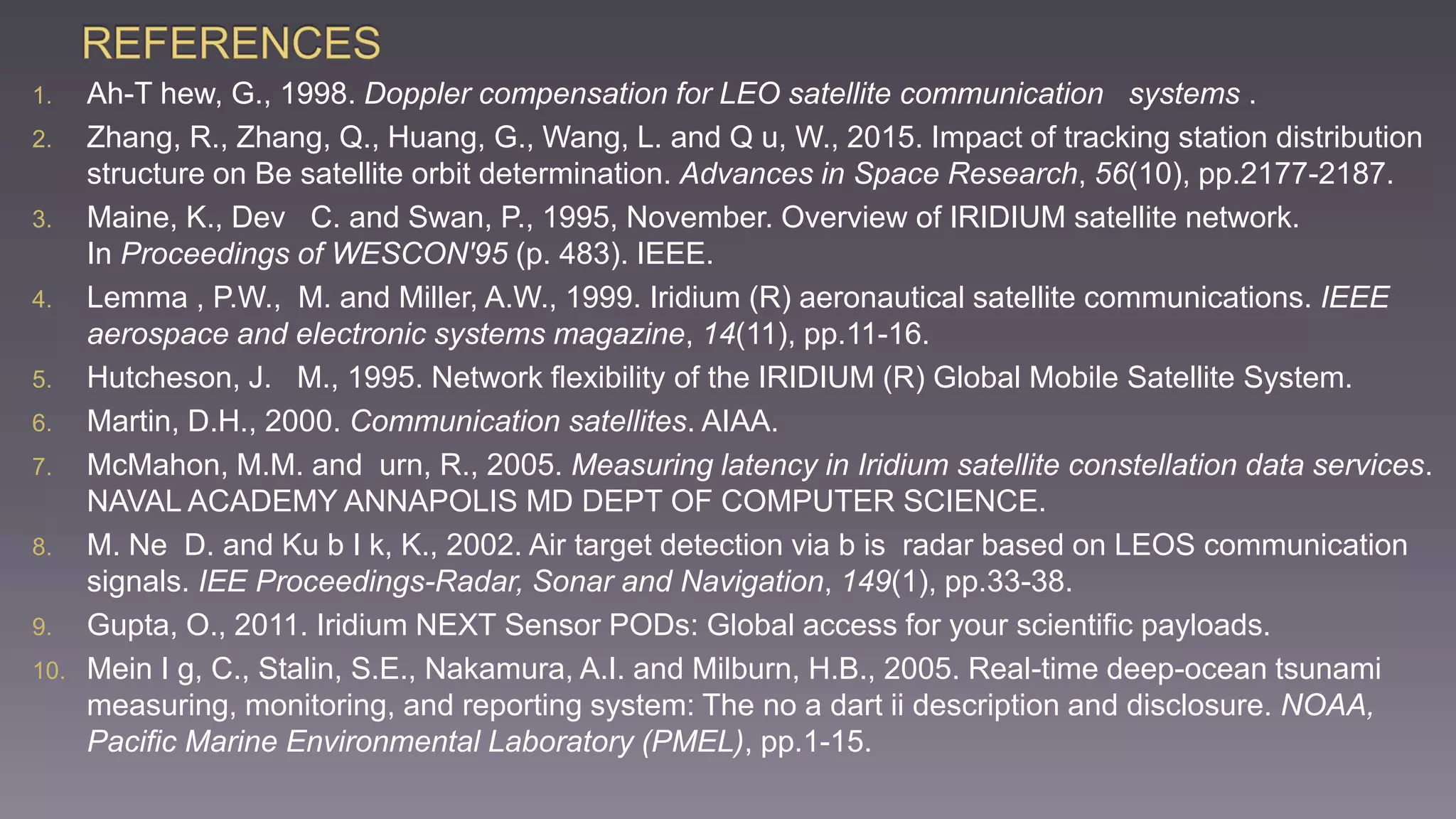 PPT ON IRIDIUM SATELLITE (ECE) | PPTX