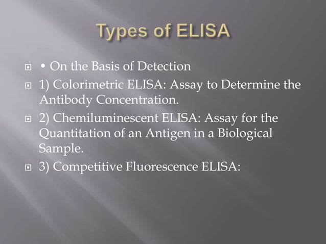 Enzyme Linked Immunosorbent Assay (ELISA) | PPTX | Chemistry | Science