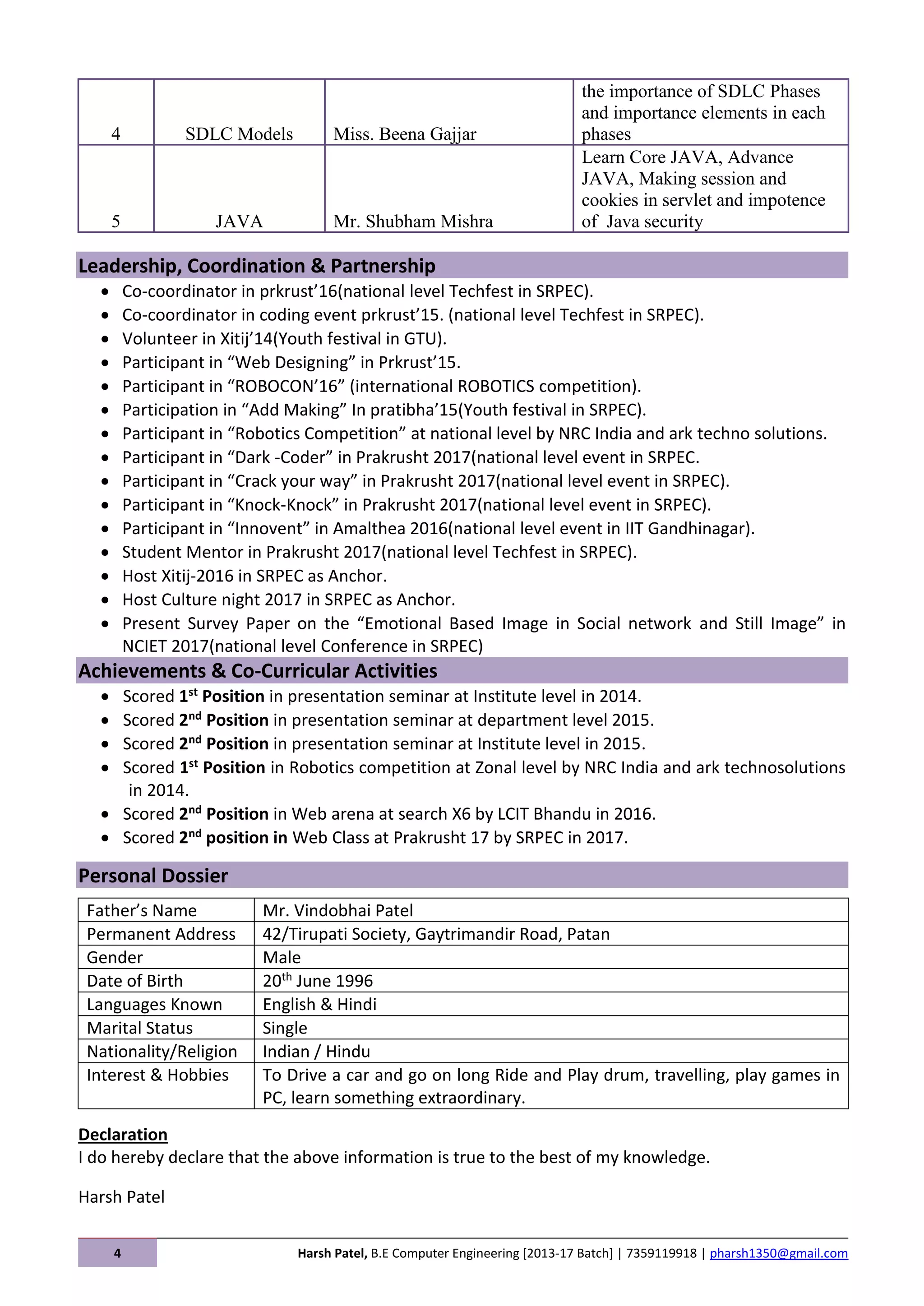 Harsh patel | PDF | Programming Languages | Computing