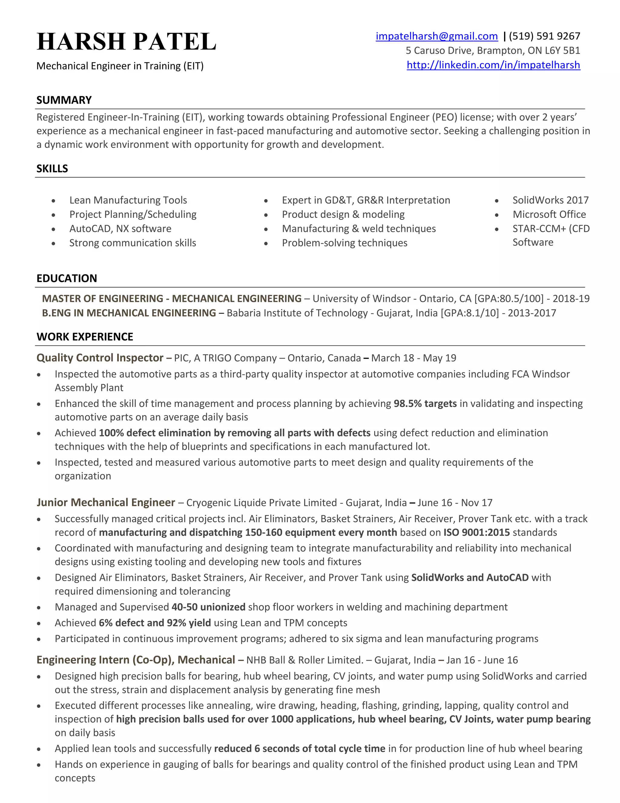 Harsh Patel (Resume) | PDF