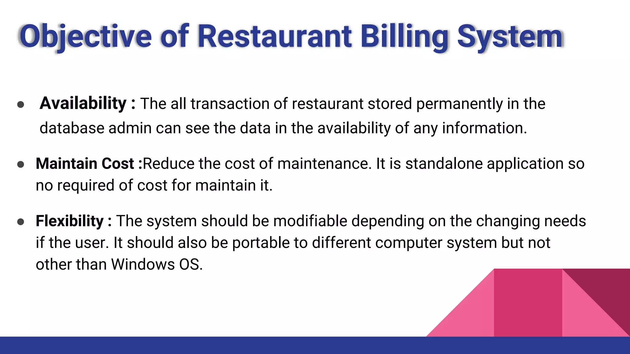 Harsh Mathur Restaurant Billing System project ppt | PPTX