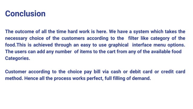Harsh Mathur Restaurant Billing System project ppt | PPTX