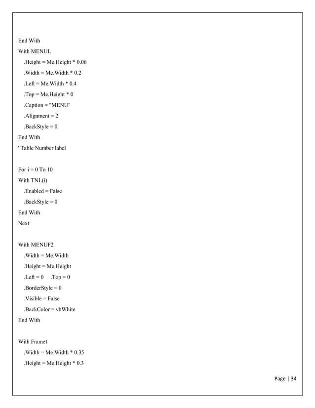 Harsh Mathur Final Year Project Report on Restaurant Billing System | PDF