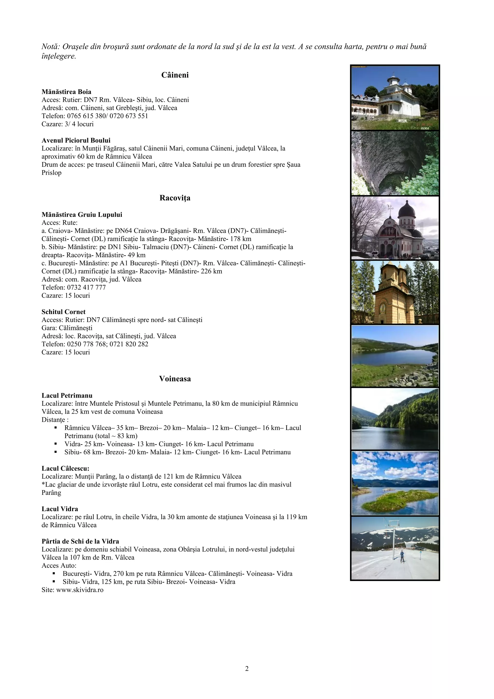 Harta turistica judeţul Vâlcea | PDF