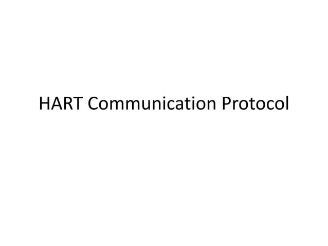 Hart communication protocol | PPTX | Computer Networking | Computing