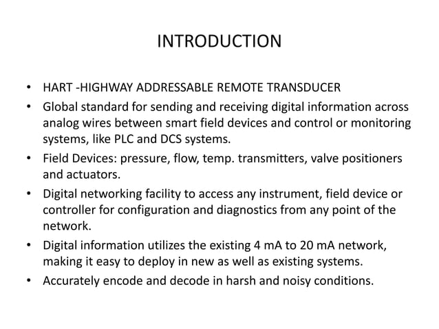 Hart communication protocol | PPTX | Computer Networking | Computing