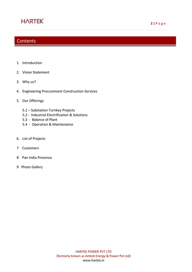 HARTEK POWER - POWER SYSTEM PROFILE | PDF