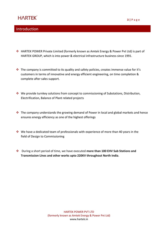 HARTEK POWER - POWER SYSTEM PROFILE | PDF