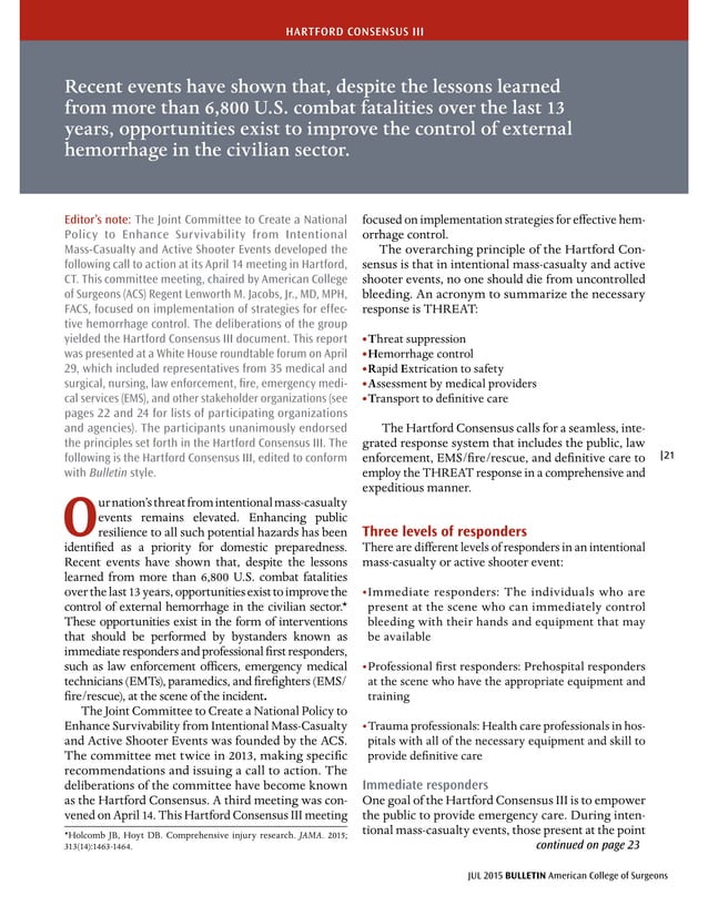 Hartford Consensus iii Implementation of Bleeding Control | PDF
