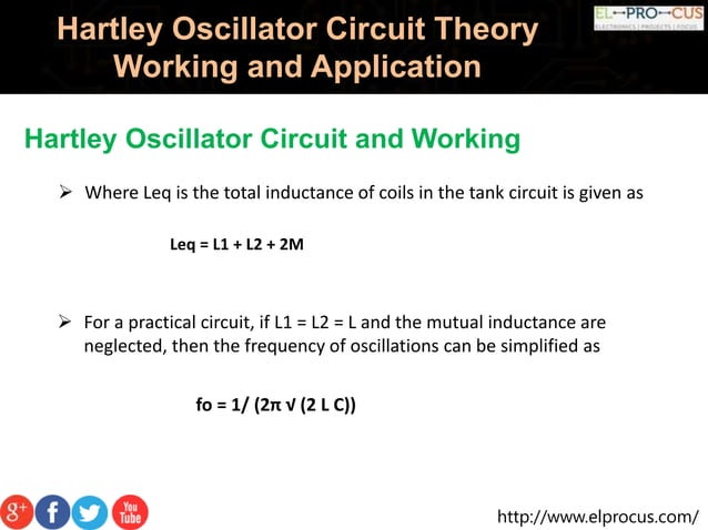 Hartley oscillator circuit theory working and application | PPTX