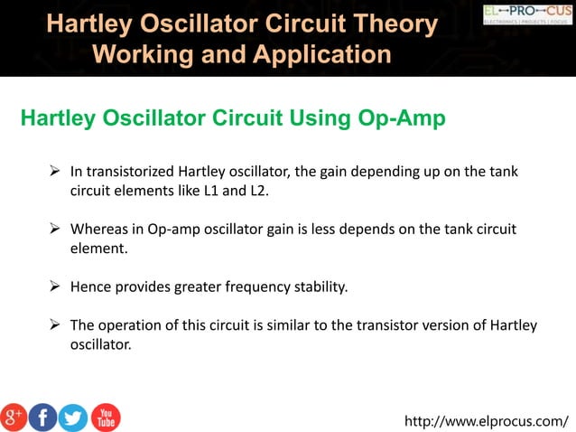 Hartley oscillator circuit theory working and application | PPTX