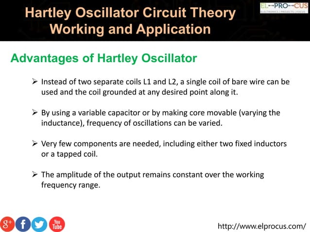Hartley oscillator circuit theory working and application | PPTX