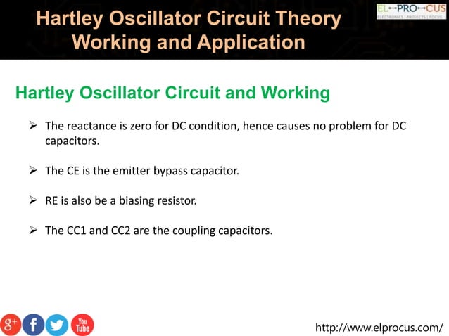 Hartley oscillator circuit theory working and application | PPTX