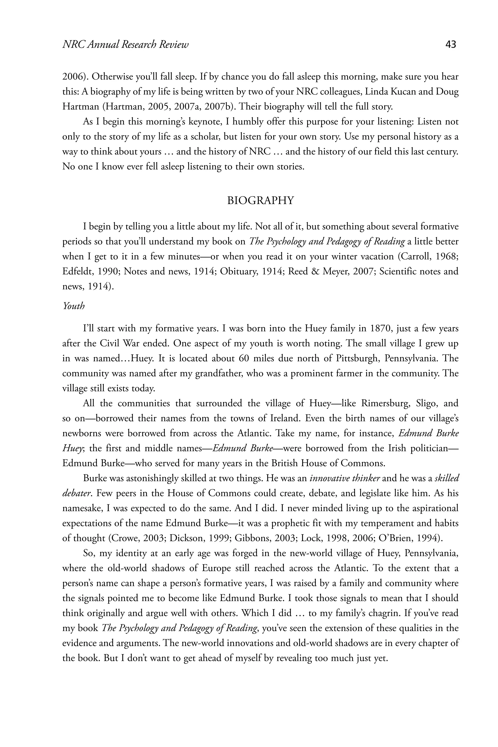 Hartman Davis 2008 Edmund Burkey Huey | PDF