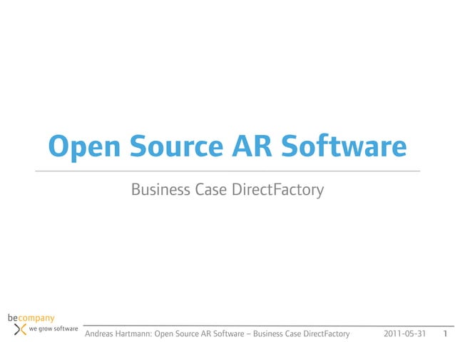 Augmented Reality with Open Source Software | PPT