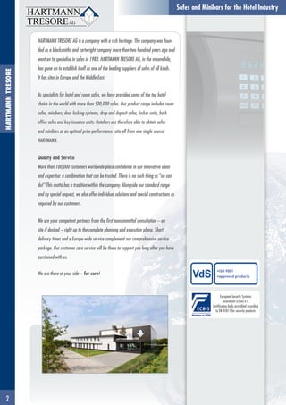 Hartmann tresore-hotel-catalogue-2013 | PDF