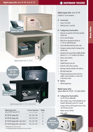 Hartmann tresore-hotel-catalogue-2013 | PDF