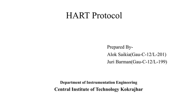 Hart protocol | PPTX | Computer Networking | Computing
