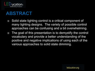 Lighting Controls for Dummies | PPTX