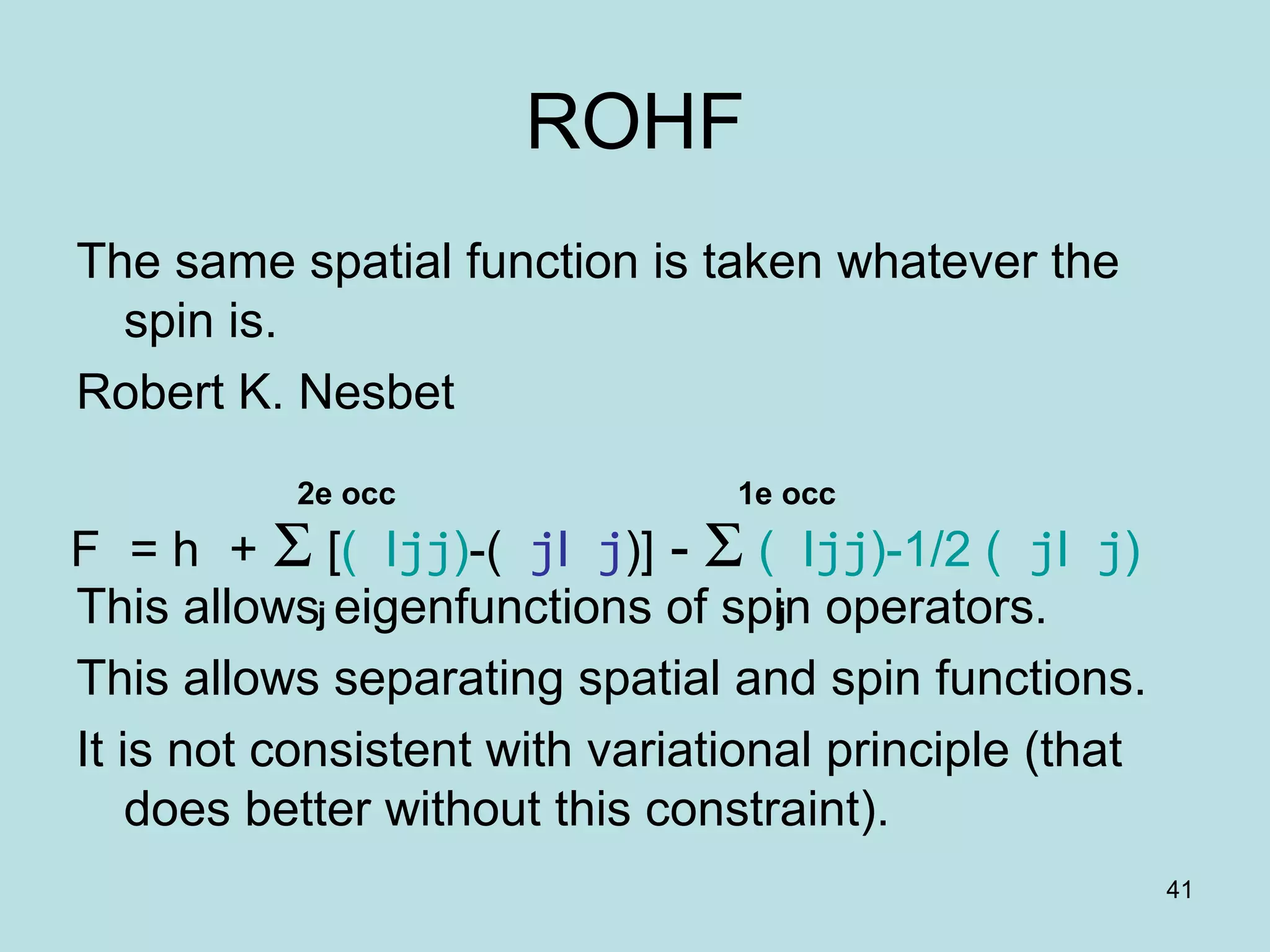 Hartree Fock Theory Ppt