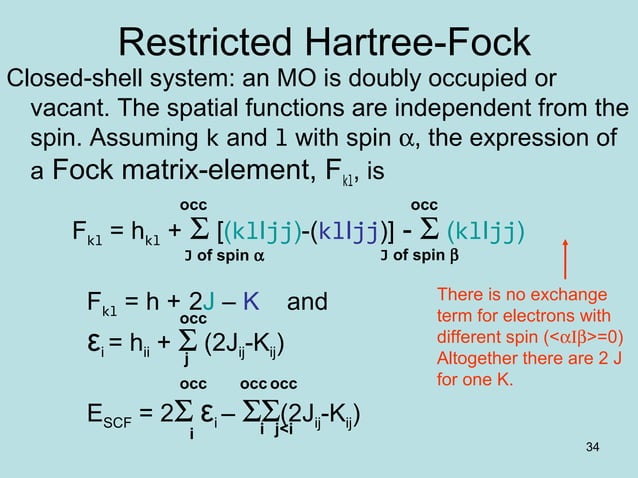 Hartree Fock Theory Ppt