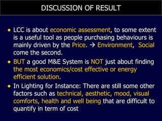 LIFE CYCLE COST (LCC) FOR SUSTAINABLE BUILDING | PPT