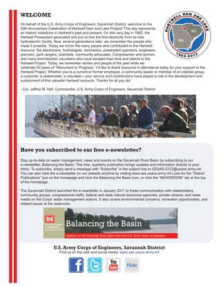 Hartwell Dam 50th Anniversary Program | PDF