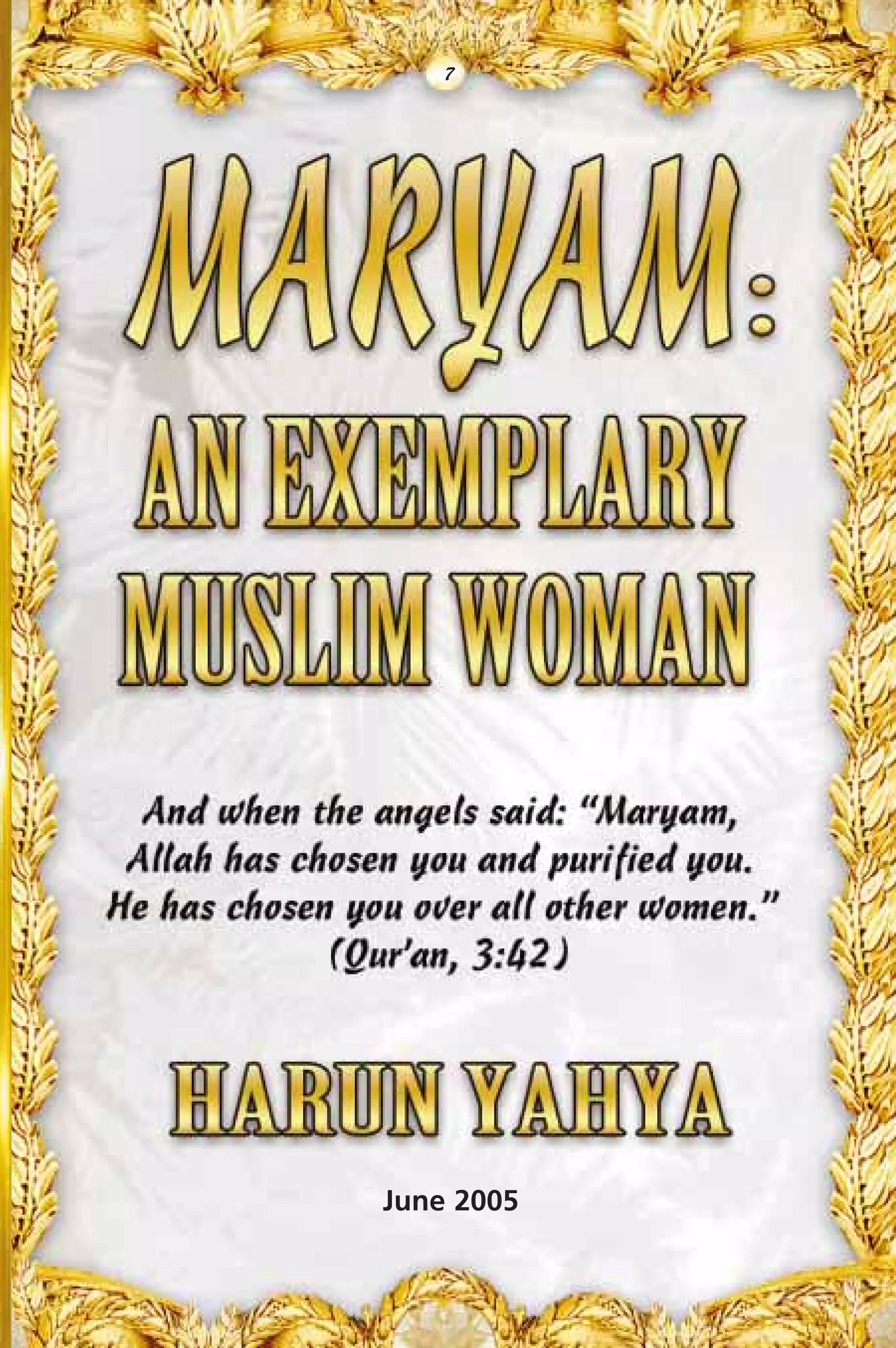 Harun Yahya Islam Maryam An Exemplary Muslim Woman | PDF