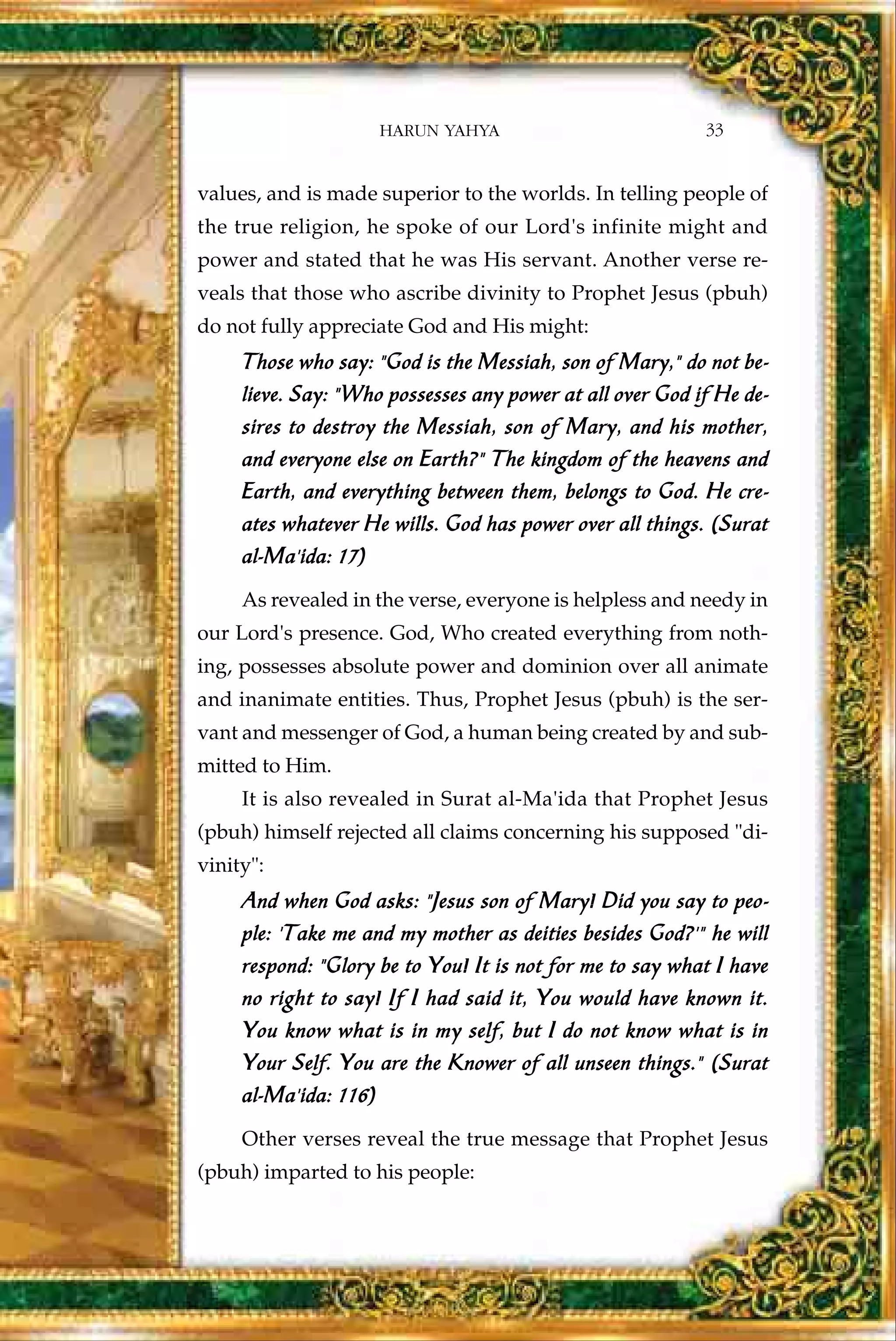 Harun Yahya Islam Prophet Jesus (Pbuh) A Prophet Not A Son Of God | PDF